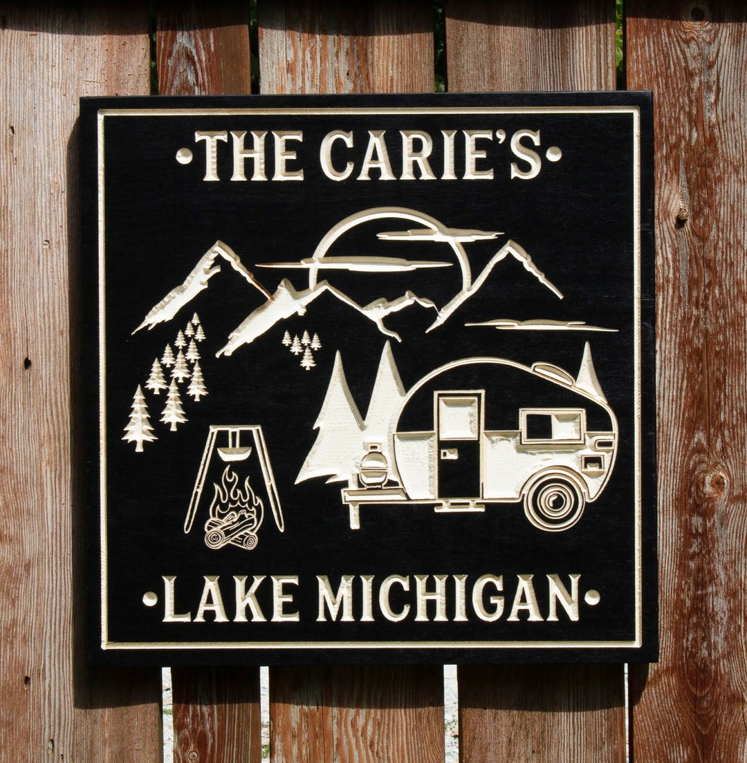 Camper Sign, Carved Camper Sign, Camper Decor, Personalized Camper ...