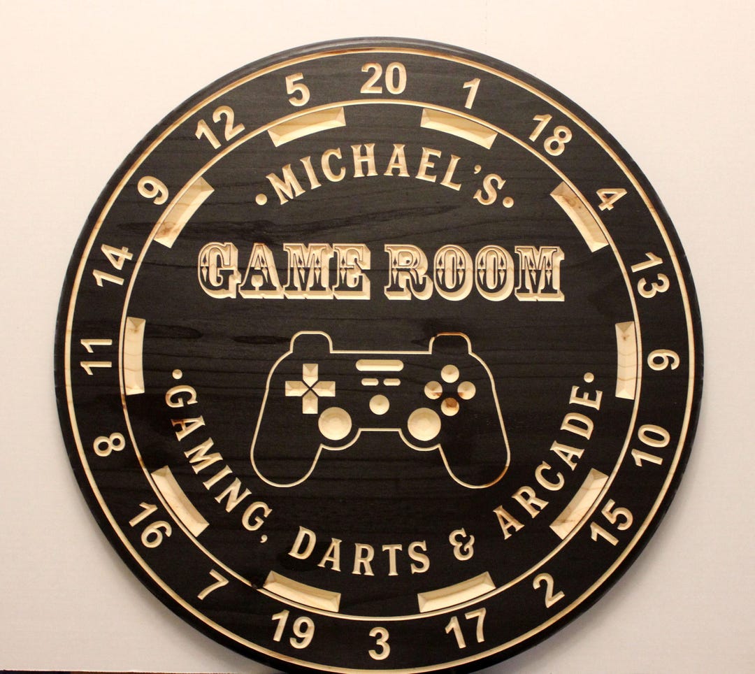 Game Room Sign, Man Cave Signs, Personalized Signs, Dart Board Sign ...