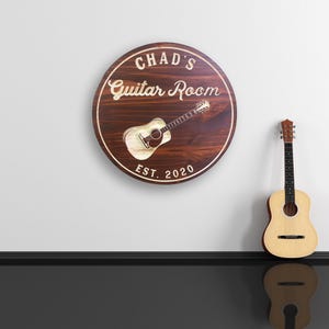 Personalized Band Sign Guitar Room Sign, Carved Wood Music Decor, Wood ...