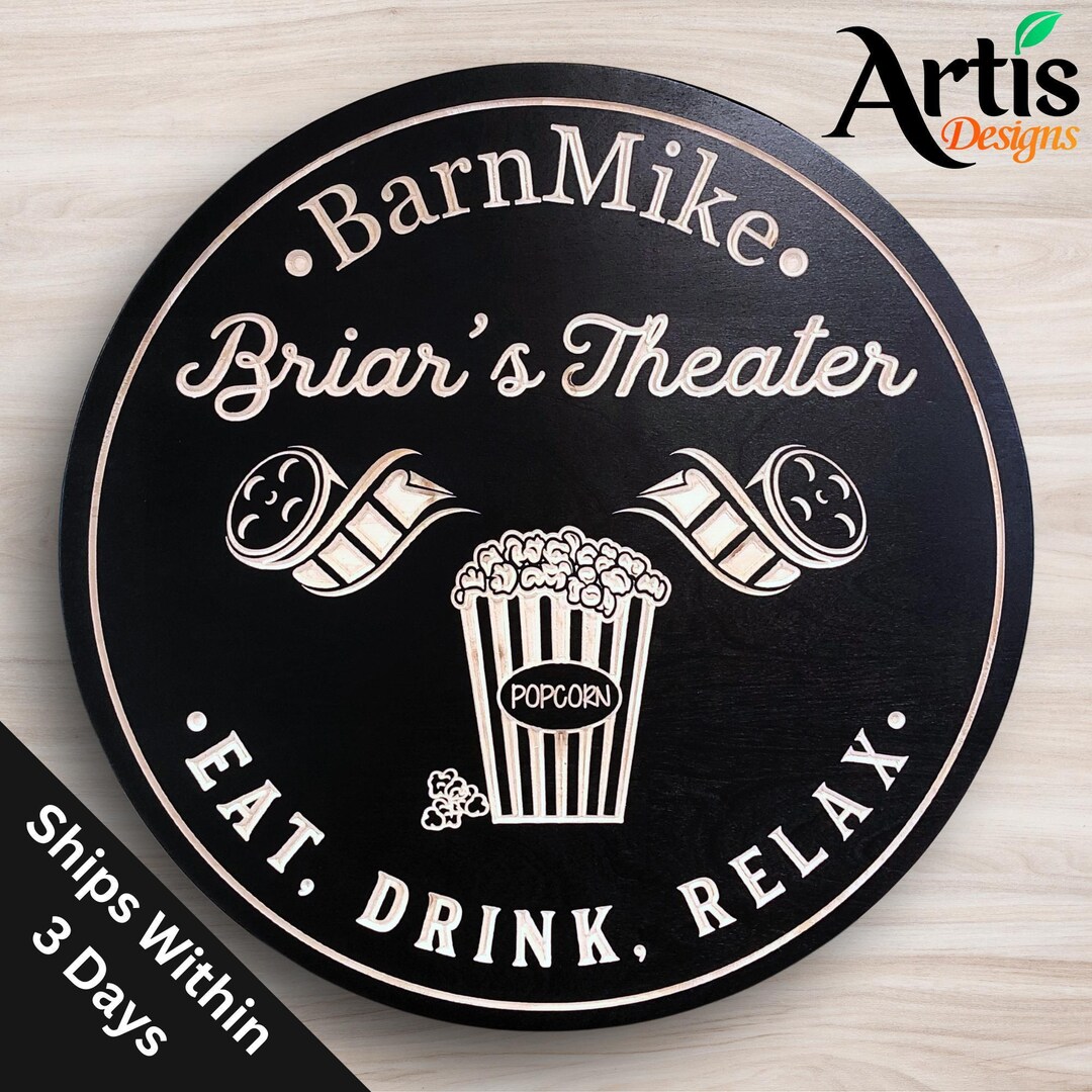 Personalized Movie Room Sign: Custom Home Theater Decor - Etsy