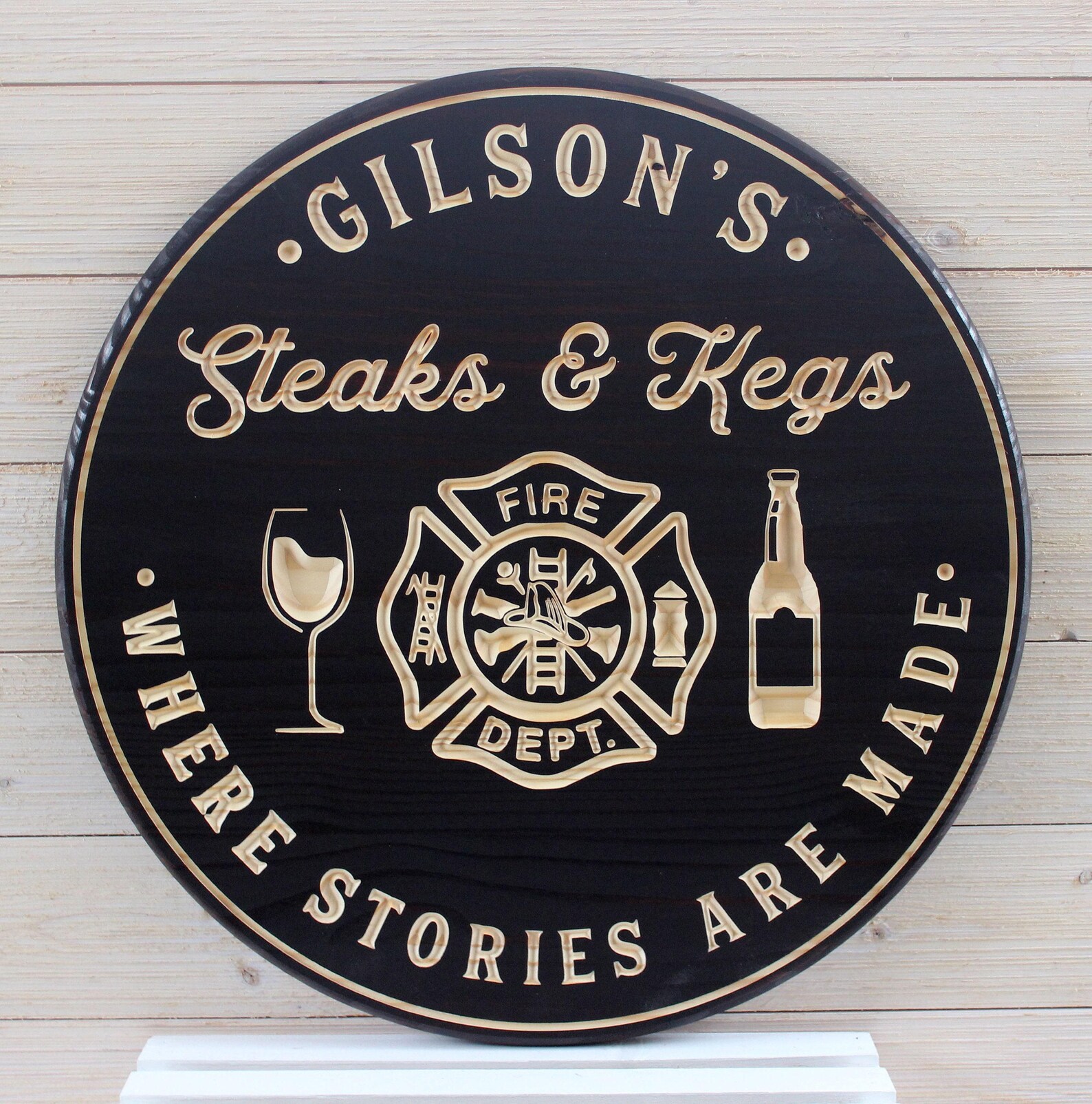 Personalized Firefighter Bar Sign: Firehouse Decor, Retirement Gift - Etsy