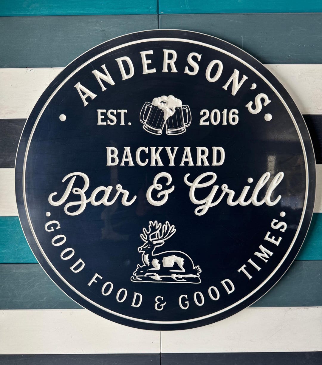 Personalized Bar & Grill Sign: Custom Outdoor Patio Decor - Etsy