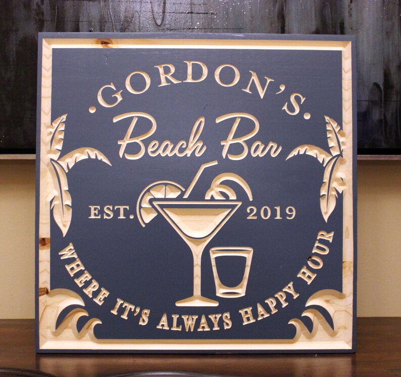 Personalized Tiki Bar Sign: Custom Carved Beach or Pool Bar Decor - Etsy