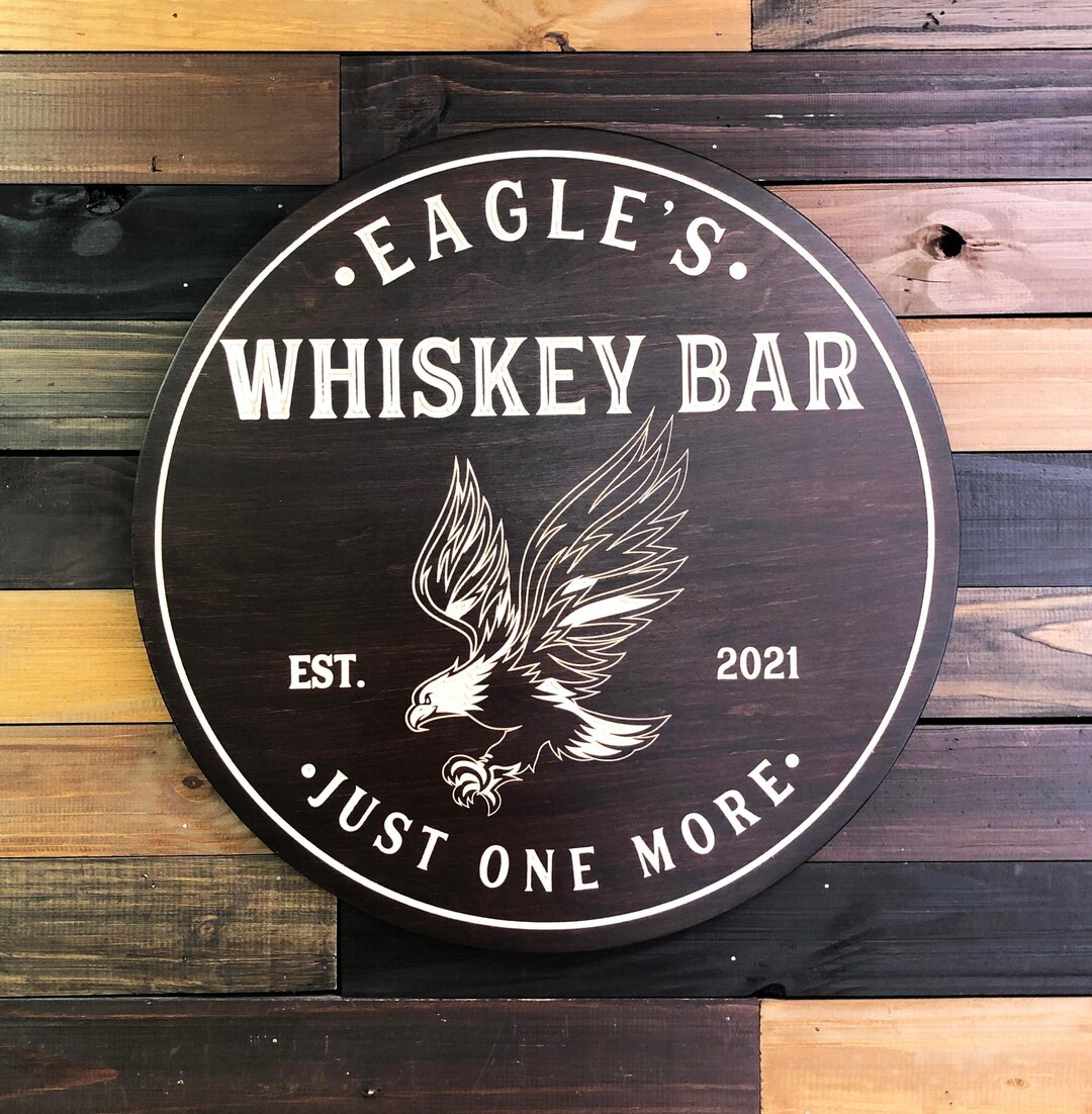 Personalized Eagle Bar Sign: Custom Man Cave Decor - Etsy