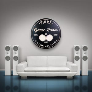 Game Room Sign, Man Cave, Personalized Signs, Ping Pong, Round Wood ...