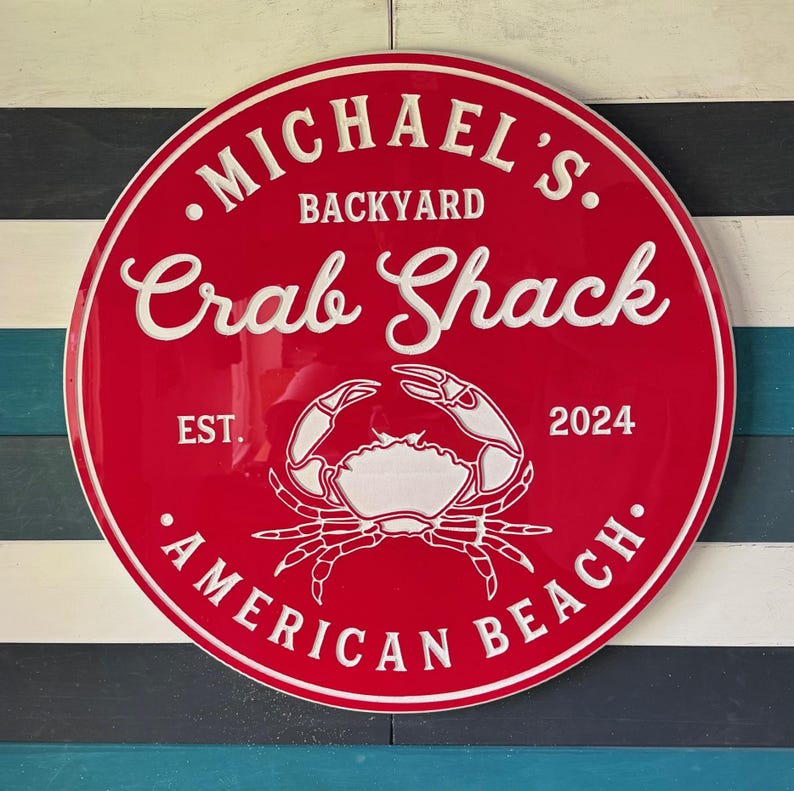 Personalized Crab Shack Sign: Weatherproof Carved PVC Beach Decor - Etsy