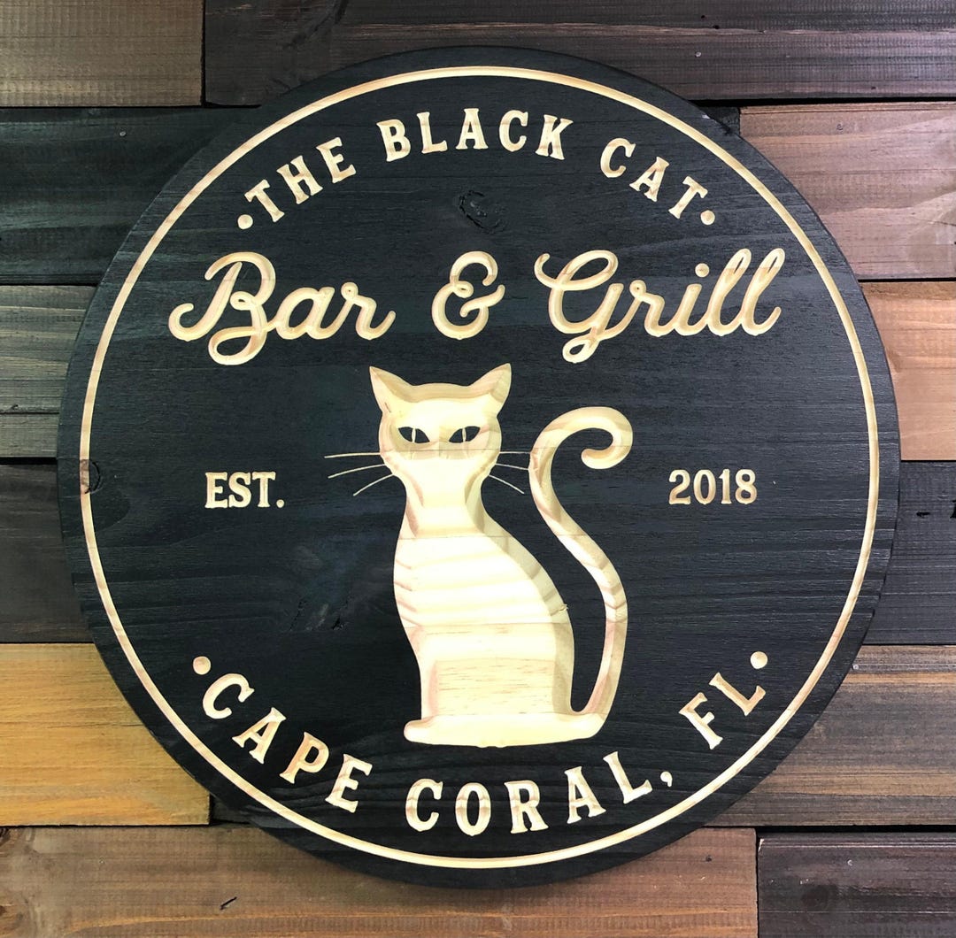 Personalized Cat Bar Sign: Custom Cat Lover Gift - Etsy