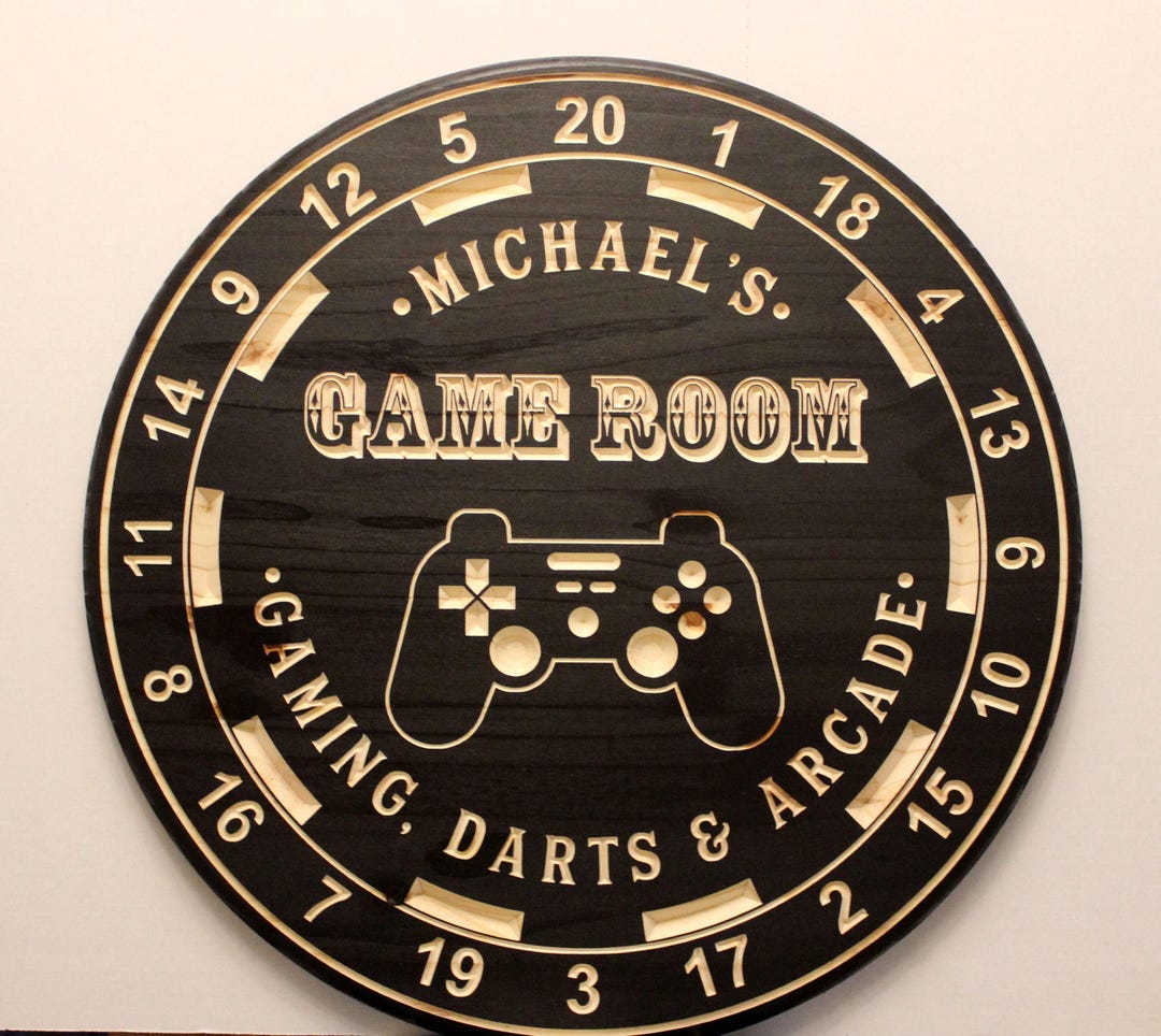 Personalized Game Room Sign: Custom Wood Gamer Decor - Etsy