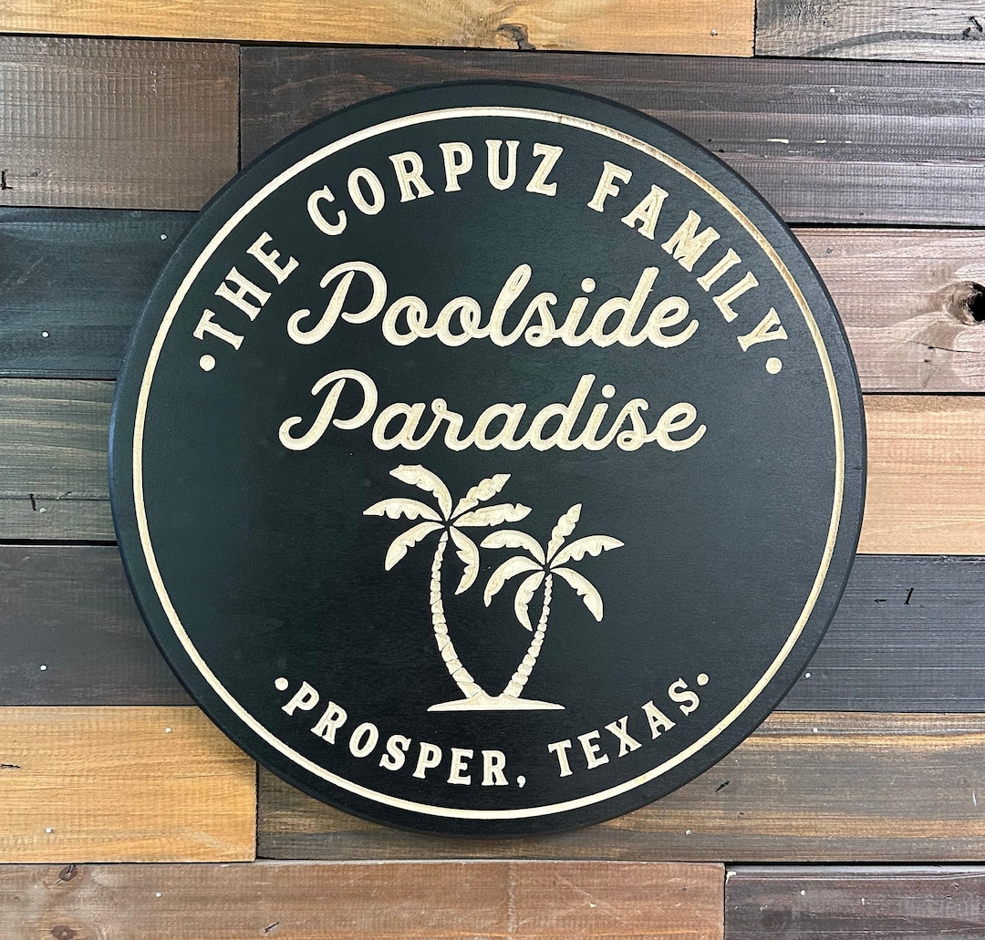 Custom Carved Palm Tree Sign: Personalized Pool Bar Decor - Etsy