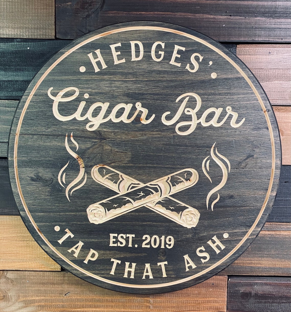Cigar Bar Sign Carved Wood Sign Cigar Gifts Cigars - Etsy