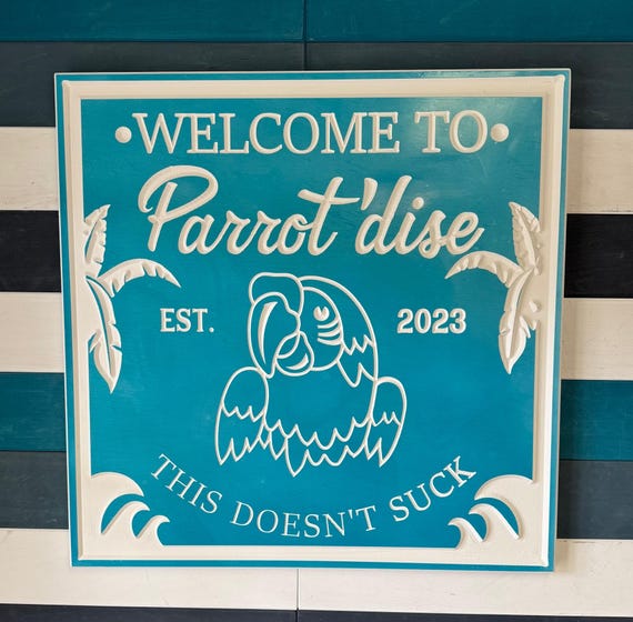 Parrot Margaritaville Sign