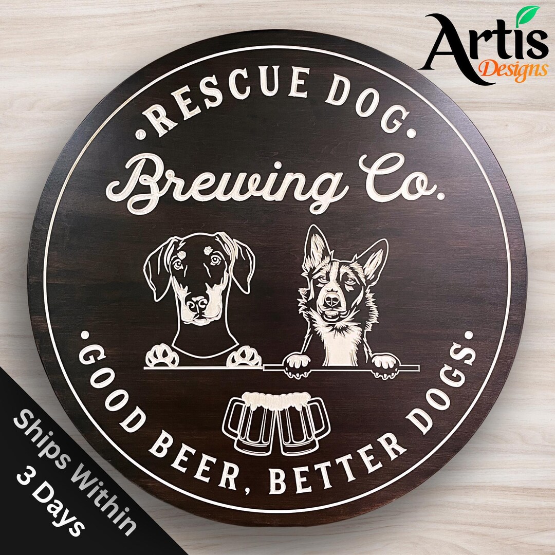 Personalized Dog Bar Sign: Custom Carved Man Cave Decor - Etsy