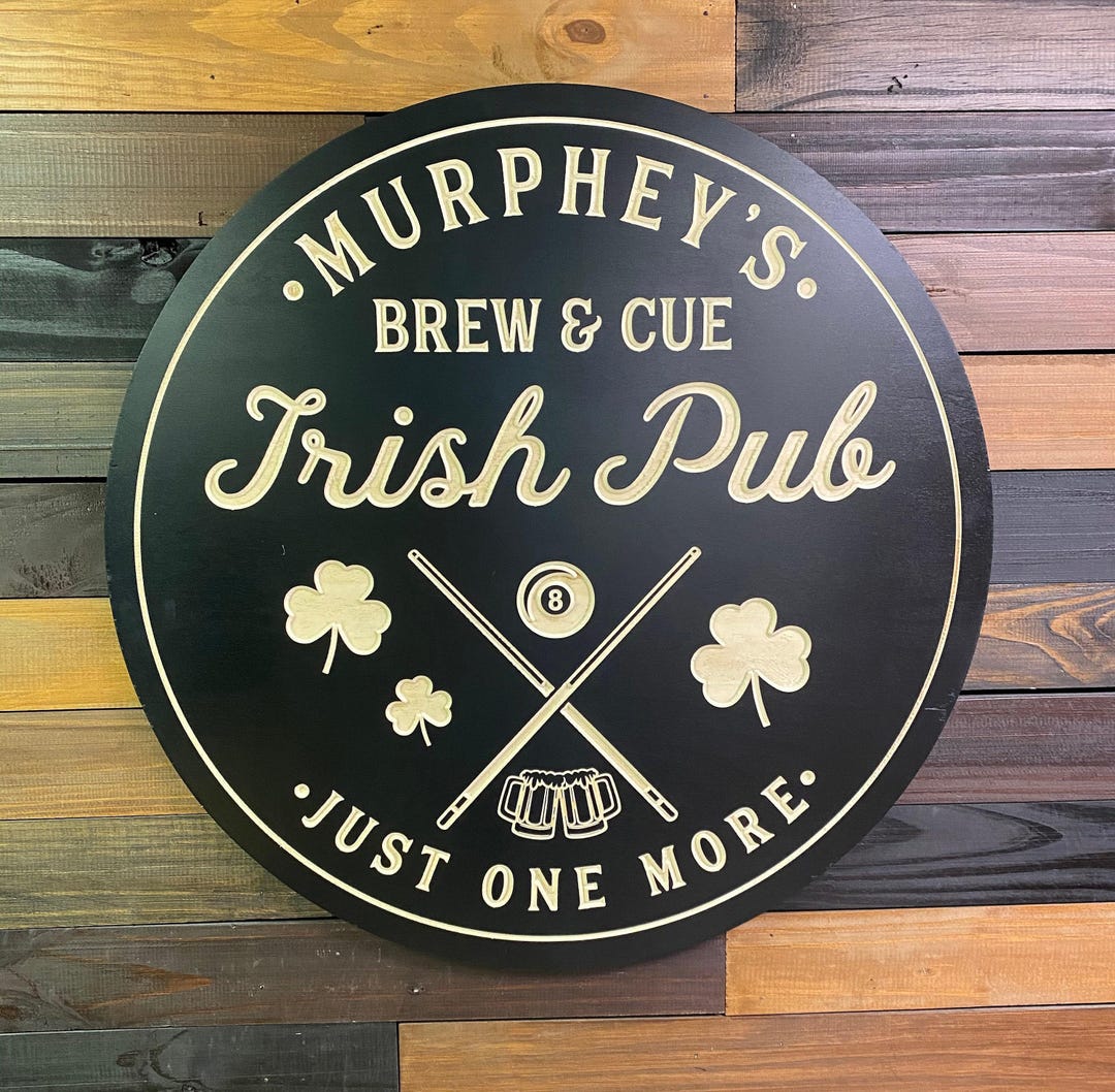 Personalized Billiard Room Sign: Carved Man Cave Decor - Etsy