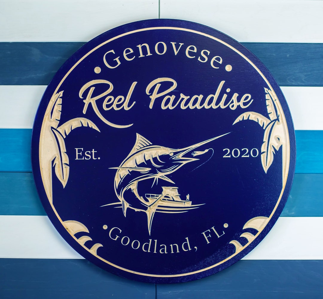 Fishing Sign, Personalized Sign, Marlin Sign, Fisherman Signs, Bar ...