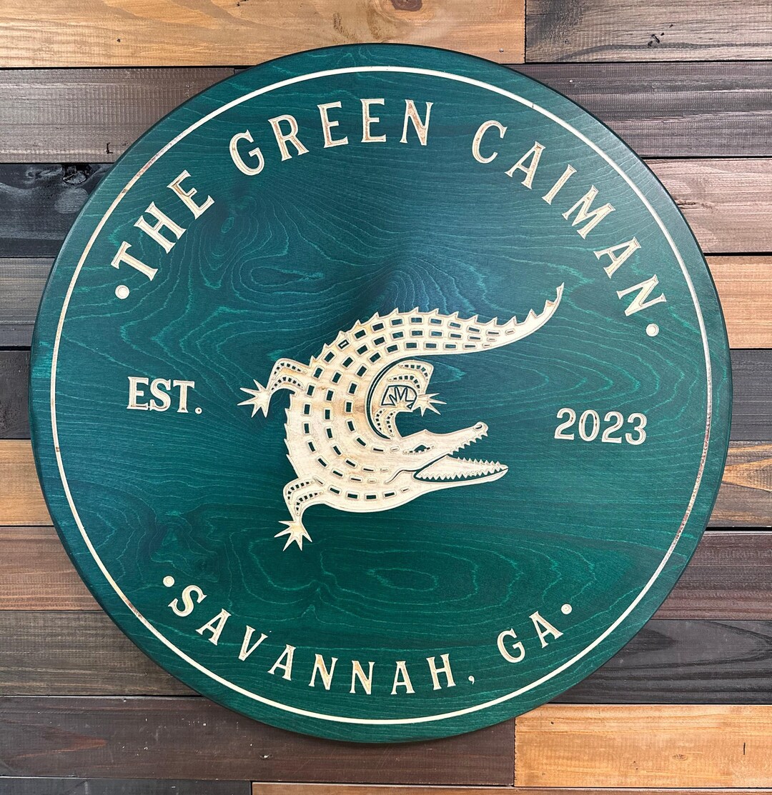 Personalized Caiman Sign: Reptile Decor, Cabin Name Sign - Etsy