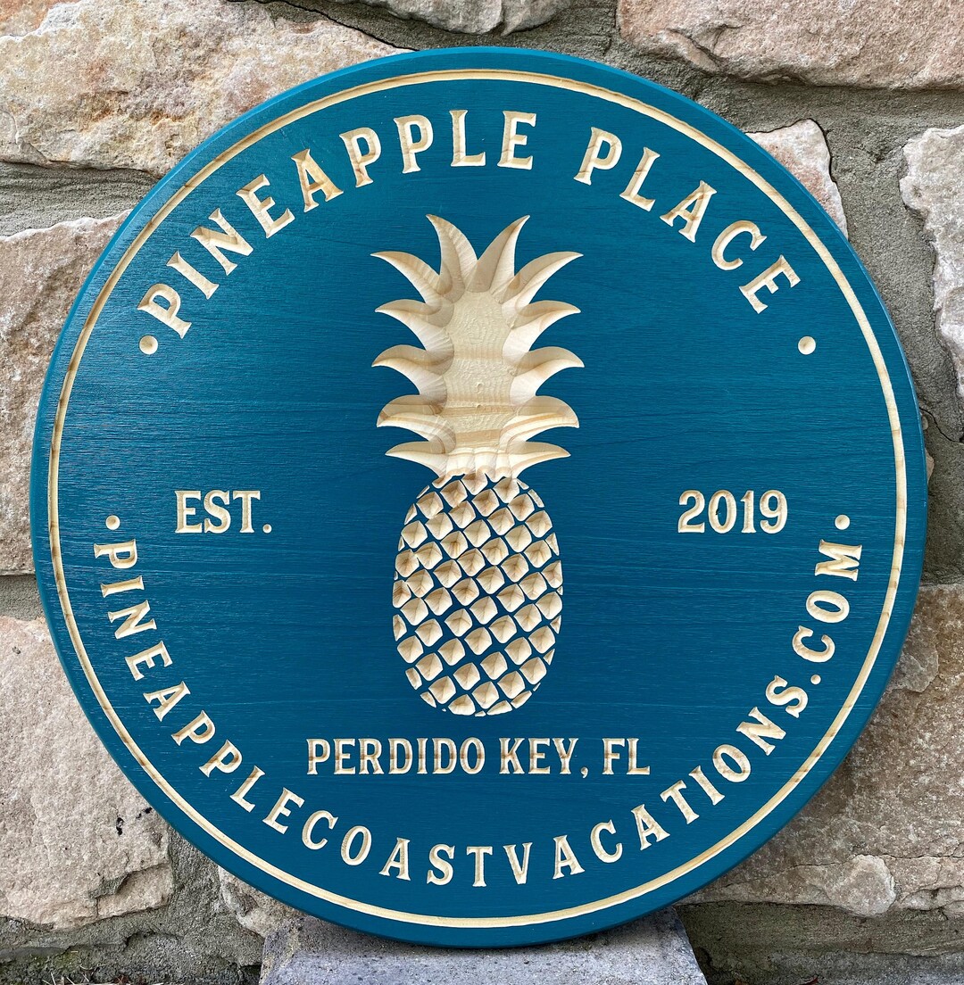 Personalized Pineapple Wood Sign: Beach Bar, Pool Decor - Etsy