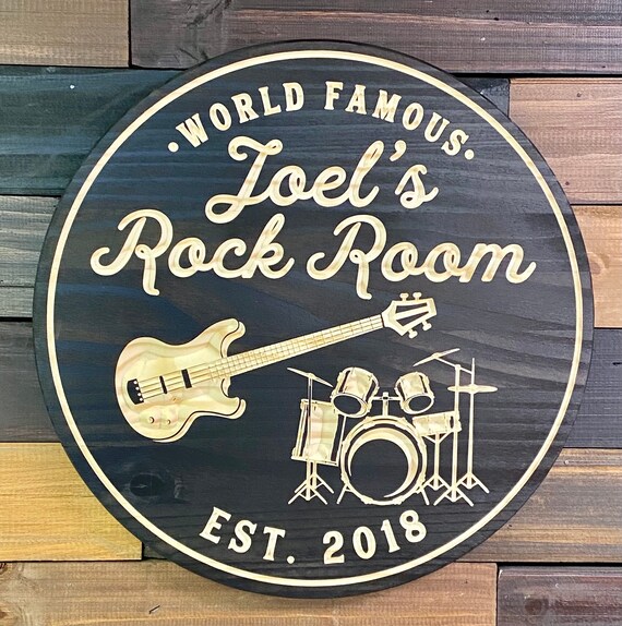 Band Sign Music Sign Drum Sign Man Cave Sign Personalized | Etsy