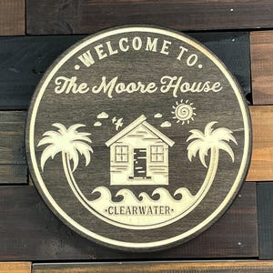Personalized Beach House Sign: Carved Wood Pool Decor - Etsy
