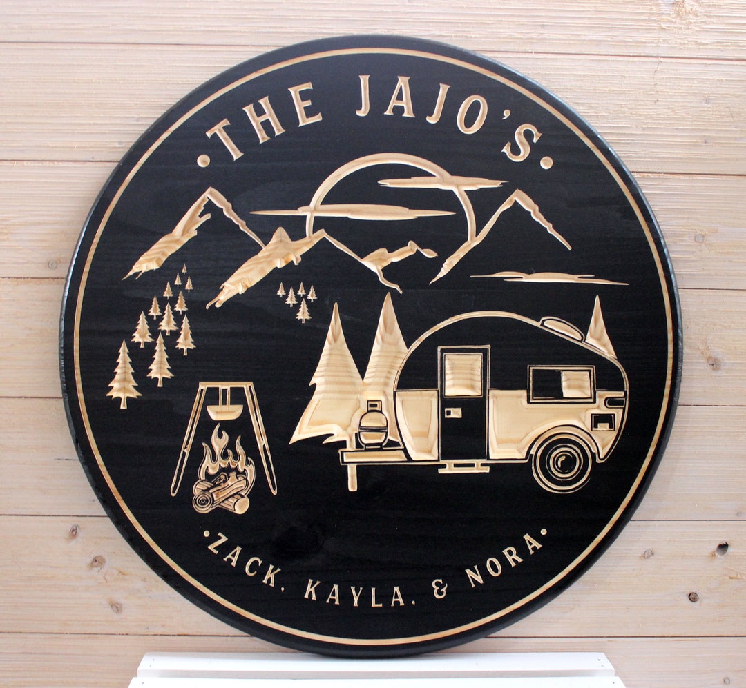 Camper Sign, Carved Camper Sign, Camper Decor, Personalized Camper ...