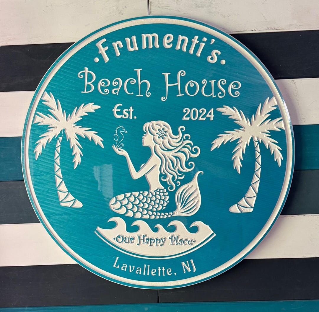 Personalized Mermaid Bar Sign: Weatherproof PVC, Coastal Decor - Etsy