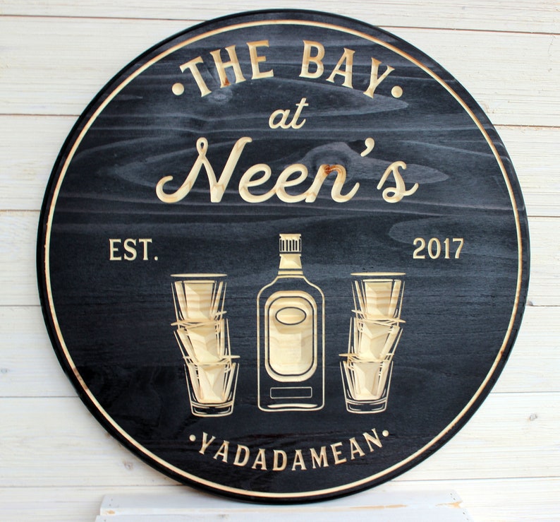 Personalized Bar Sign CARVED Bar Signs Liquor Signs Shot - Etsy