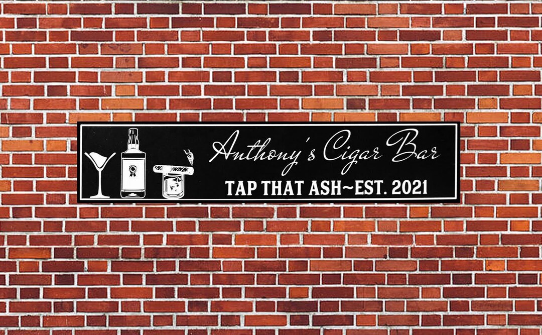 Cigar Bar Sign, Cigar Lounge, Cigar Art, Carved Wood Sign, Custom Bar ...