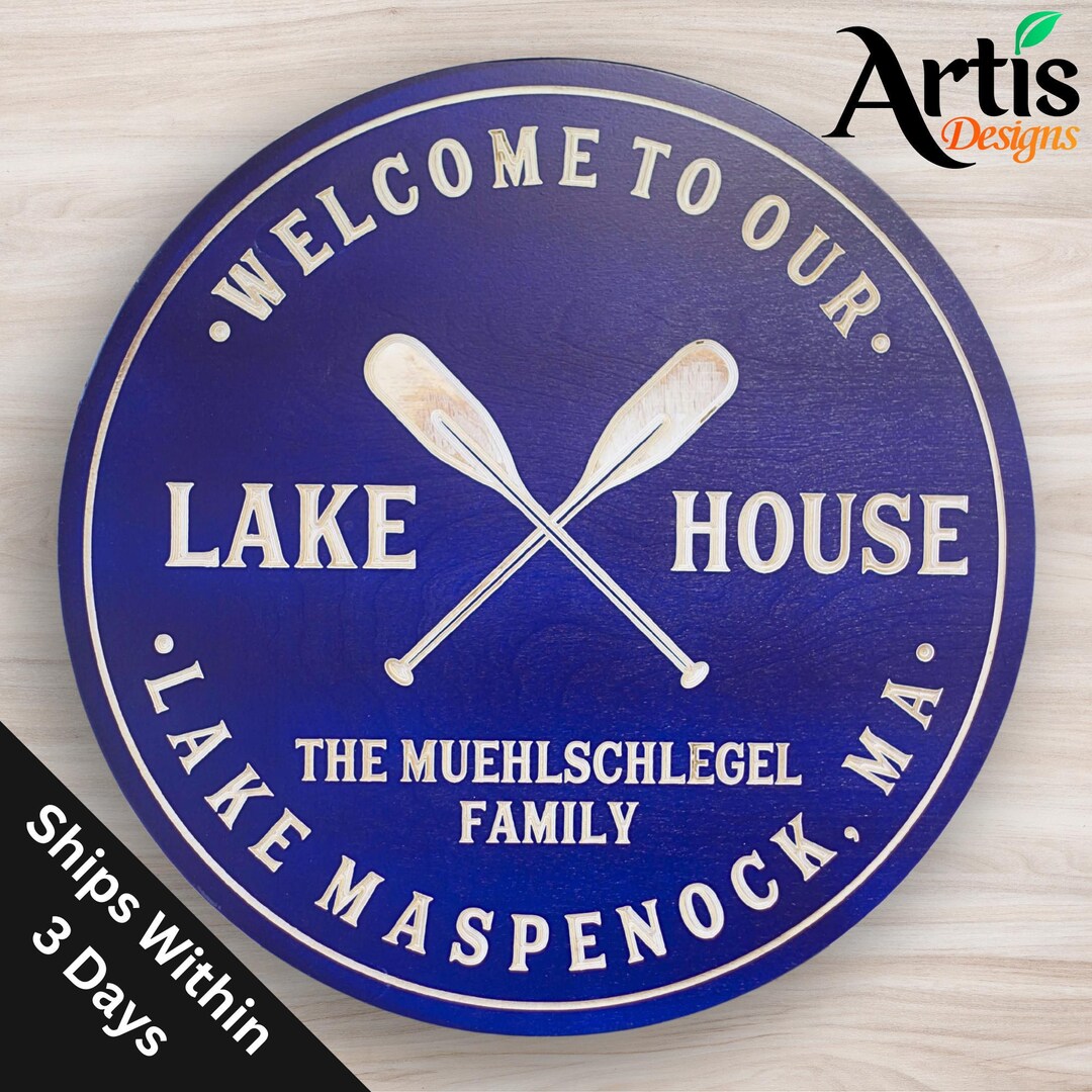 Personalized Lake House Wood Sign: Boat Oars Decor - Etsy