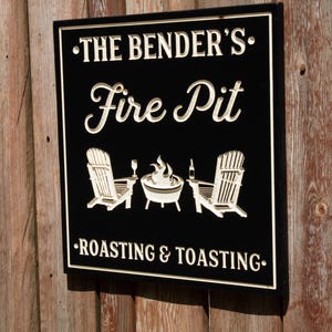 Personalized Carved Wood Fire Pit Sign: Patio & Deck Decor - Etsy