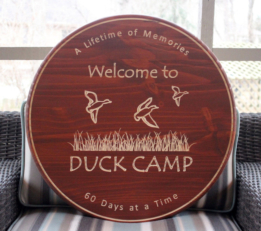 Duck Camp Sign, Lodge Sign, Cabin Sign, Wood Signs, Carved Sign, Family ...