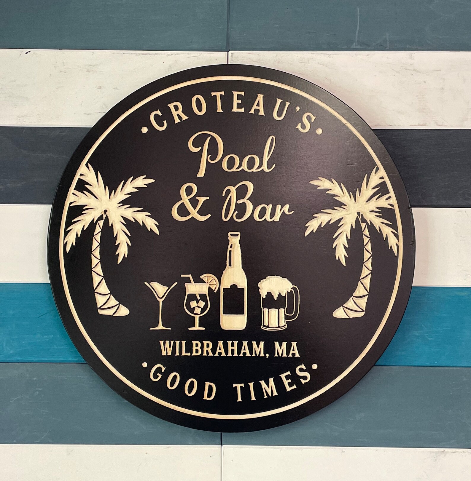 Custom Bar Sign, Pool Bar, Tiki Bar Sign, Personalized Bar Sign, Carved ...