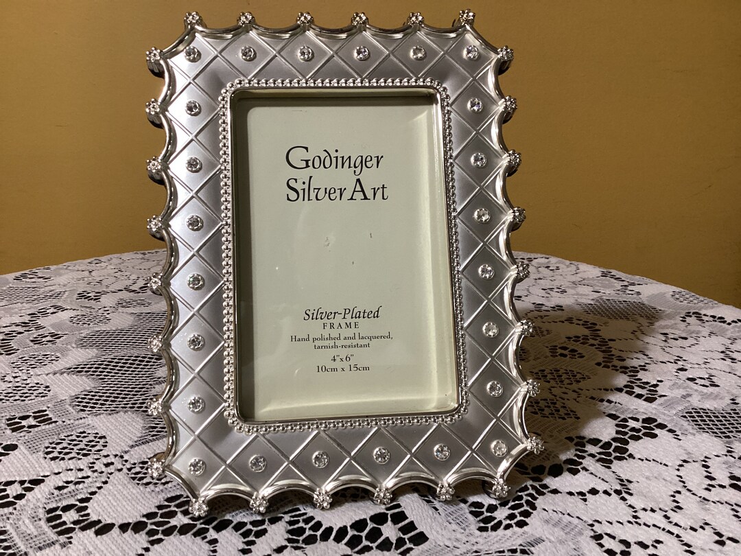 Vintage Godinger Silver Art Silver Plated Picture Frame With Jewels 4x6 ...