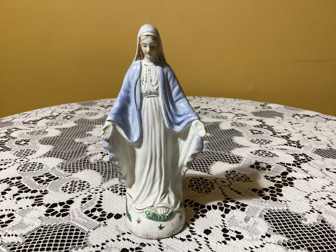 Vintage Mini Virgin Mary Madonna Figurine Planter Vase 6 1/2 - Etsy