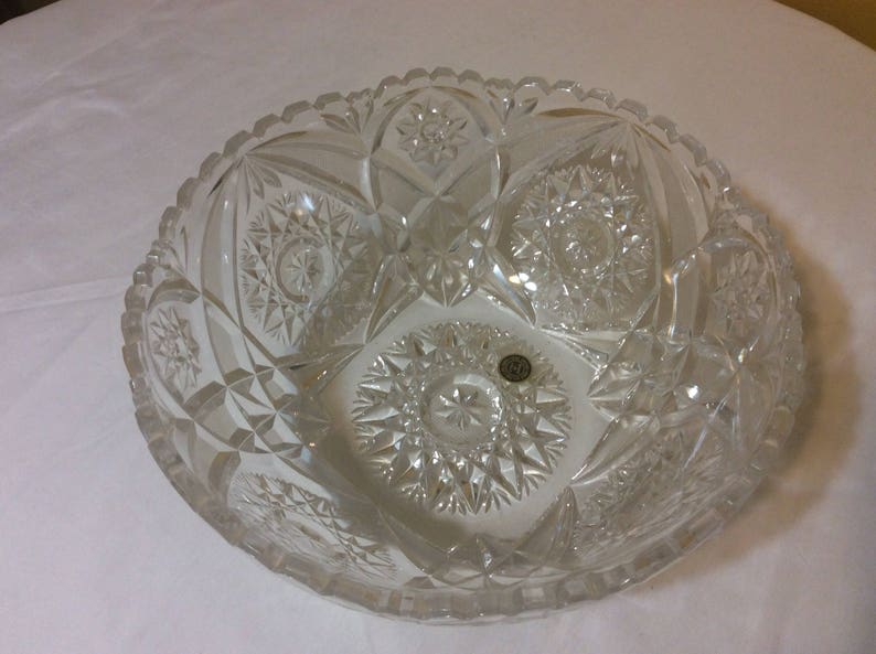 Italian Hand Cut Crystal Serving Bowl Made in Italy - Etsy