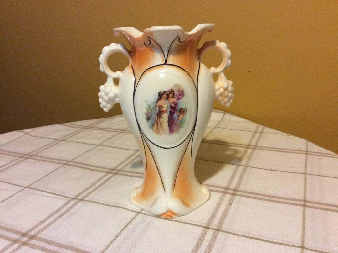 Antique Victorian Vase Made in Czechoslovakia Slovakia 8 - Etsy