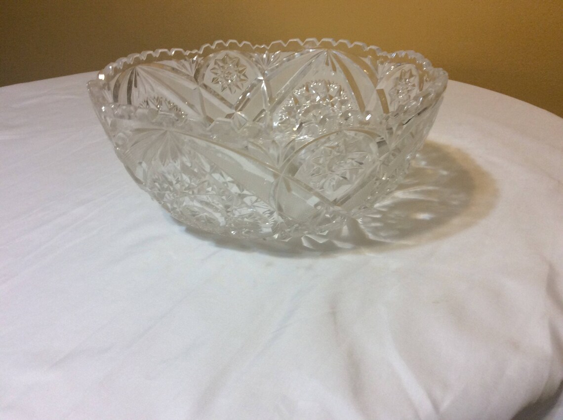 Italian Hand Cut Crystal Serving Bowl Made in Italy - Etsy