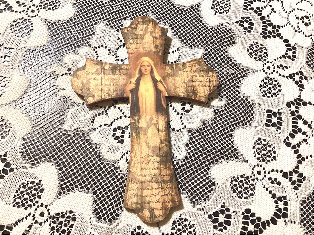 Vintage Fratelli Bonella Religious Mary Wooden Cross Made in Italy - Etsy