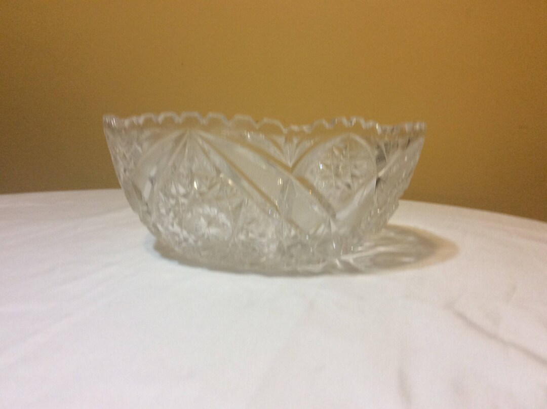 Italian Hand Cut Crystal Serving Bowl Made in Italy - Etsy