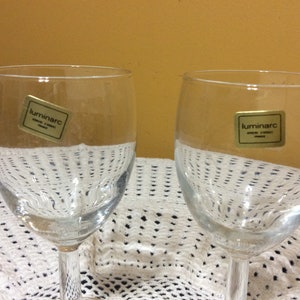 Vintage Luminarc Crystal Stem Wine Glasses Made in France Set of 2 - Etsy