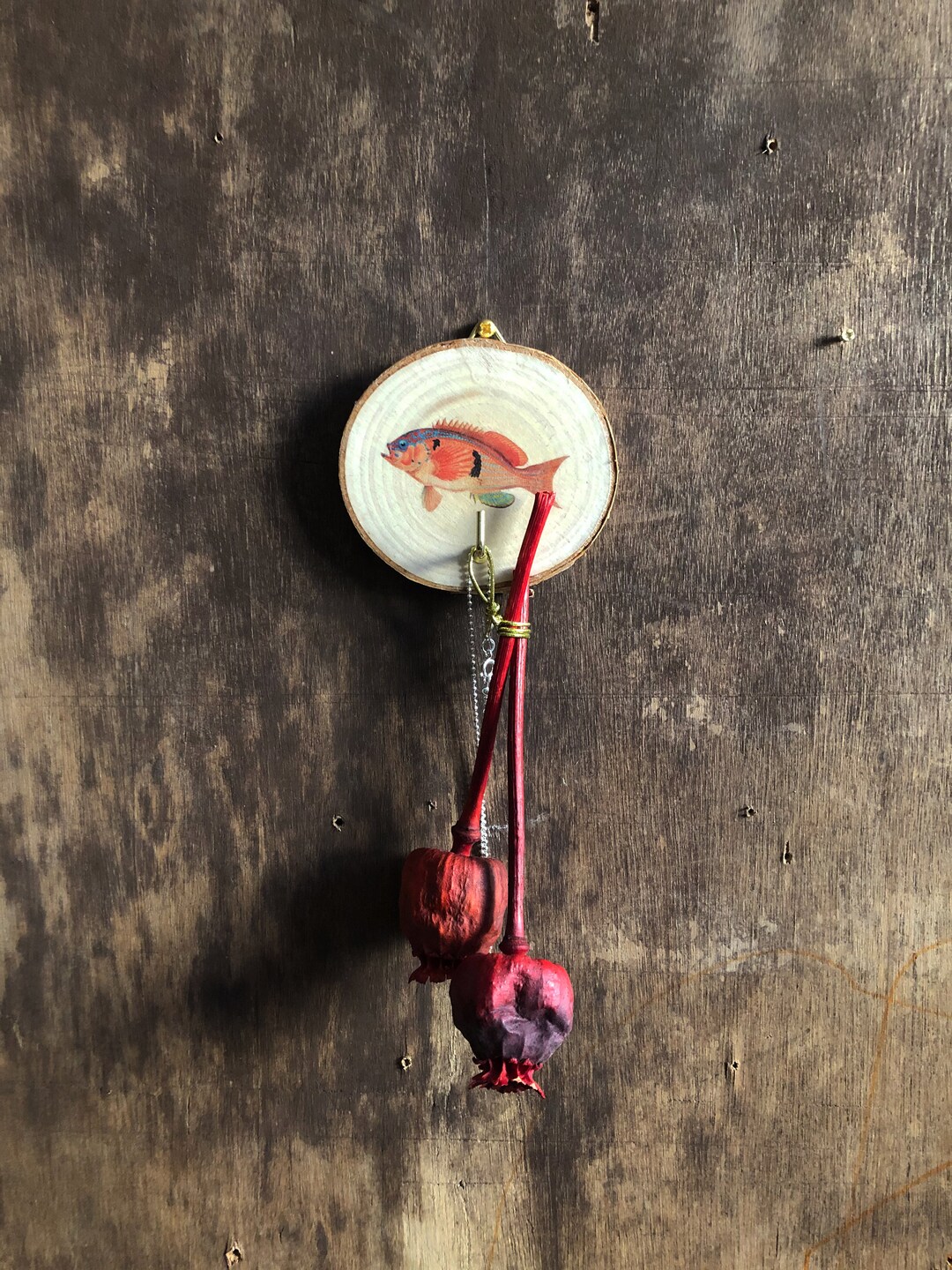 Red Fish Key Rack / Kitchen Accessory / Wall Hook / Coat Hook / Jewelry ...