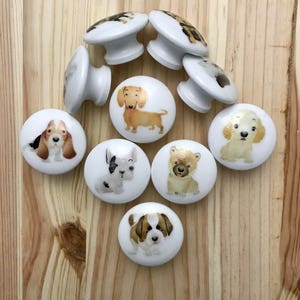 SET OF SIX, 1.5",dog Knobs,cabinet Knobs,drawer Pulls,rottweiler,yorkie ...