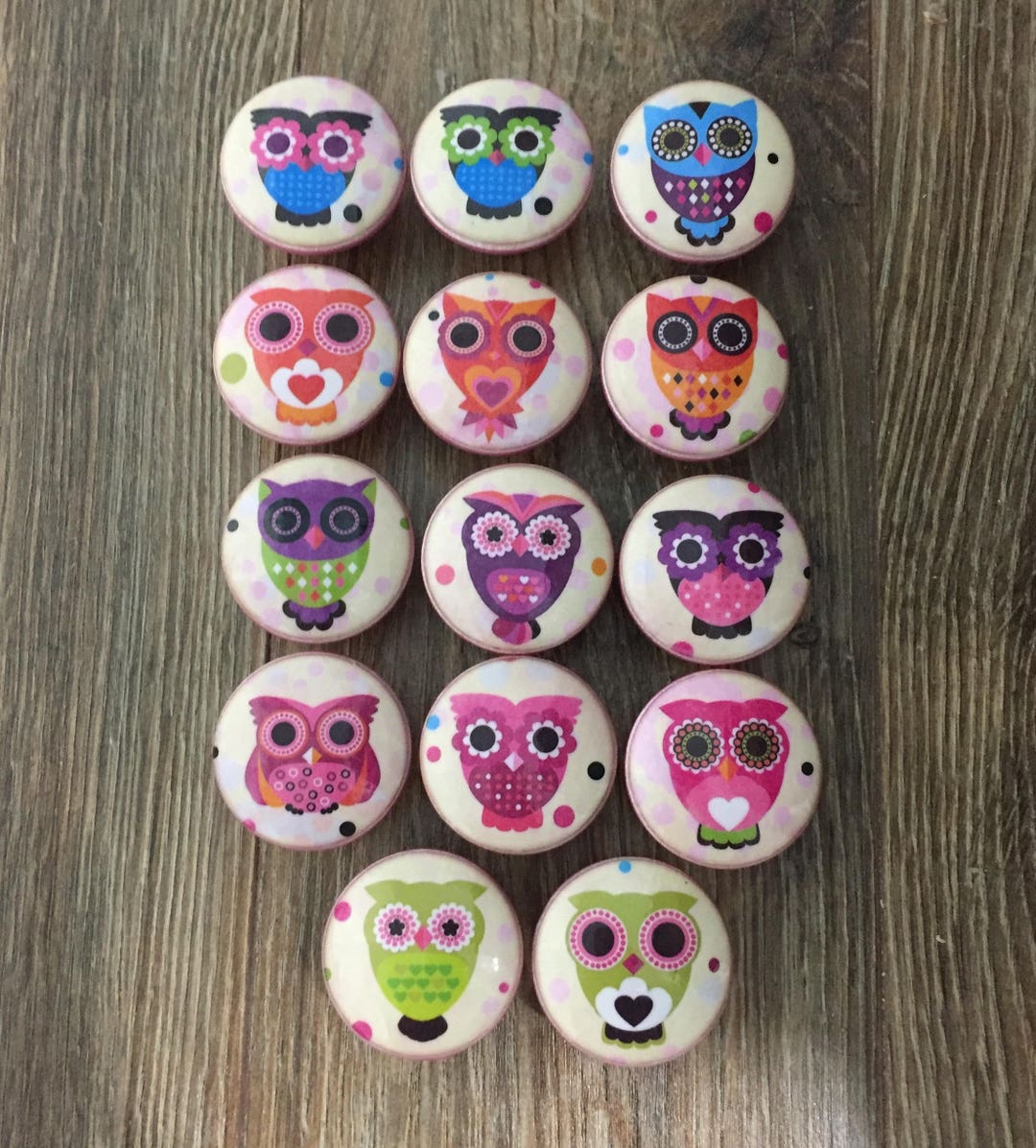 SET OF SIX, 1.5",owls,cabinet Knobs,drawer Pulls,baby Nursery Knobs ...