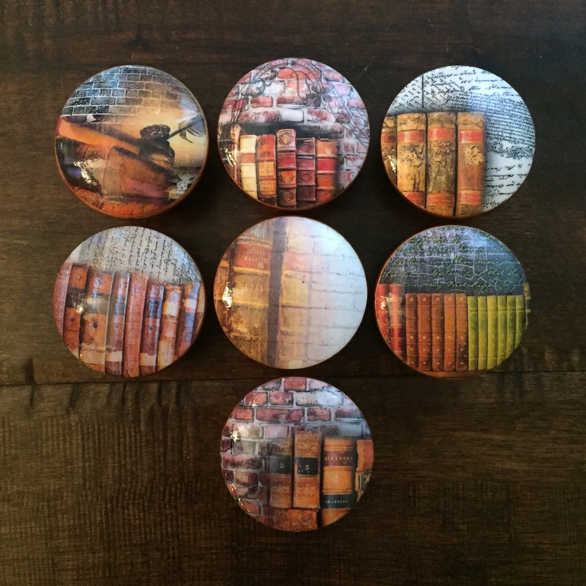 SET OF SIX 1.5 Inch Old Books Book Themed Knobs Cabinet - Etsy