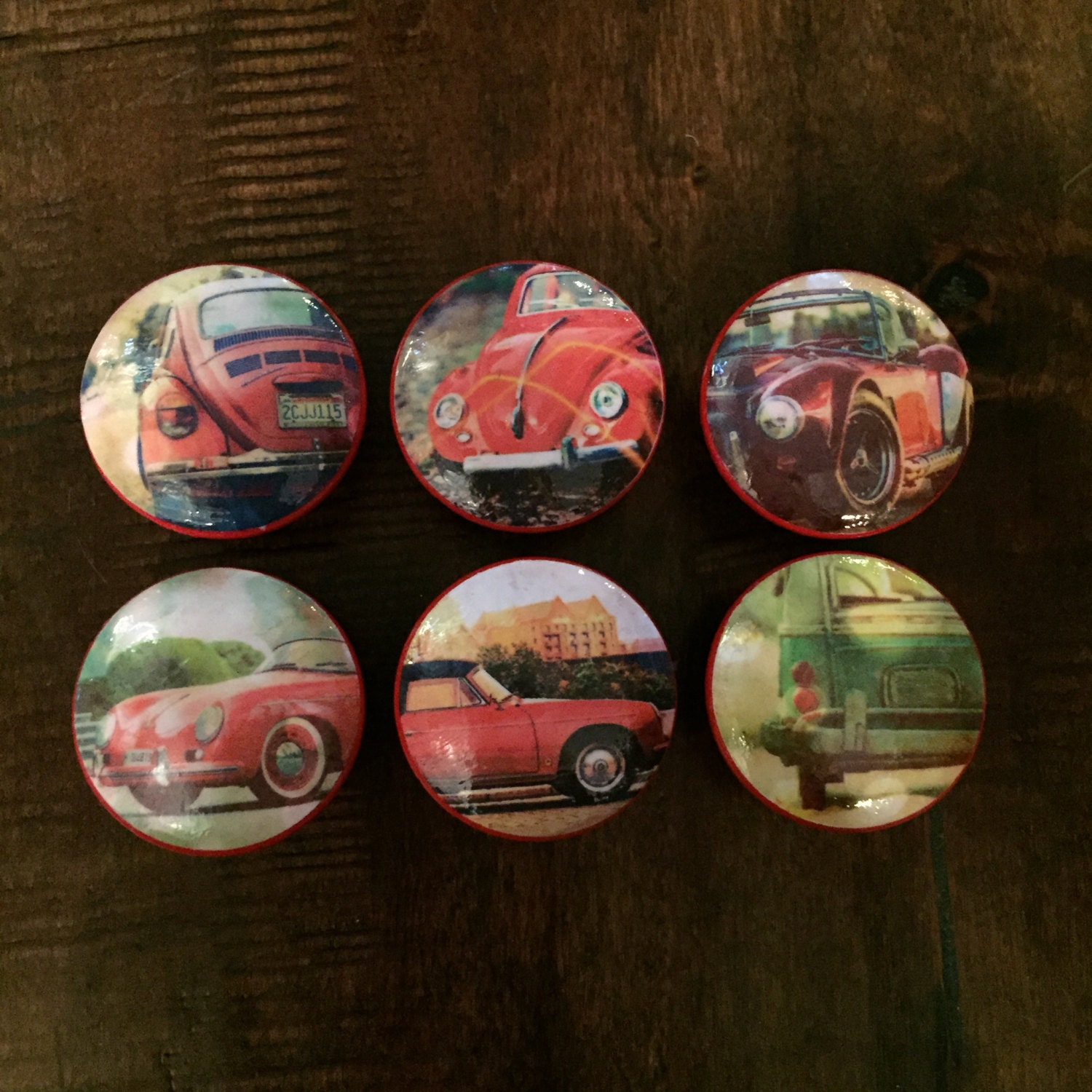 SET OF SIX, 1.5 Inch,vintage,classic Cars,cabinet Knobs,drawer Pulls ...