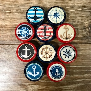 SET OF SIX, Nautical Knobs, 1.5 Inch,cabinet Knobs,drawer Pulls,anchors ...