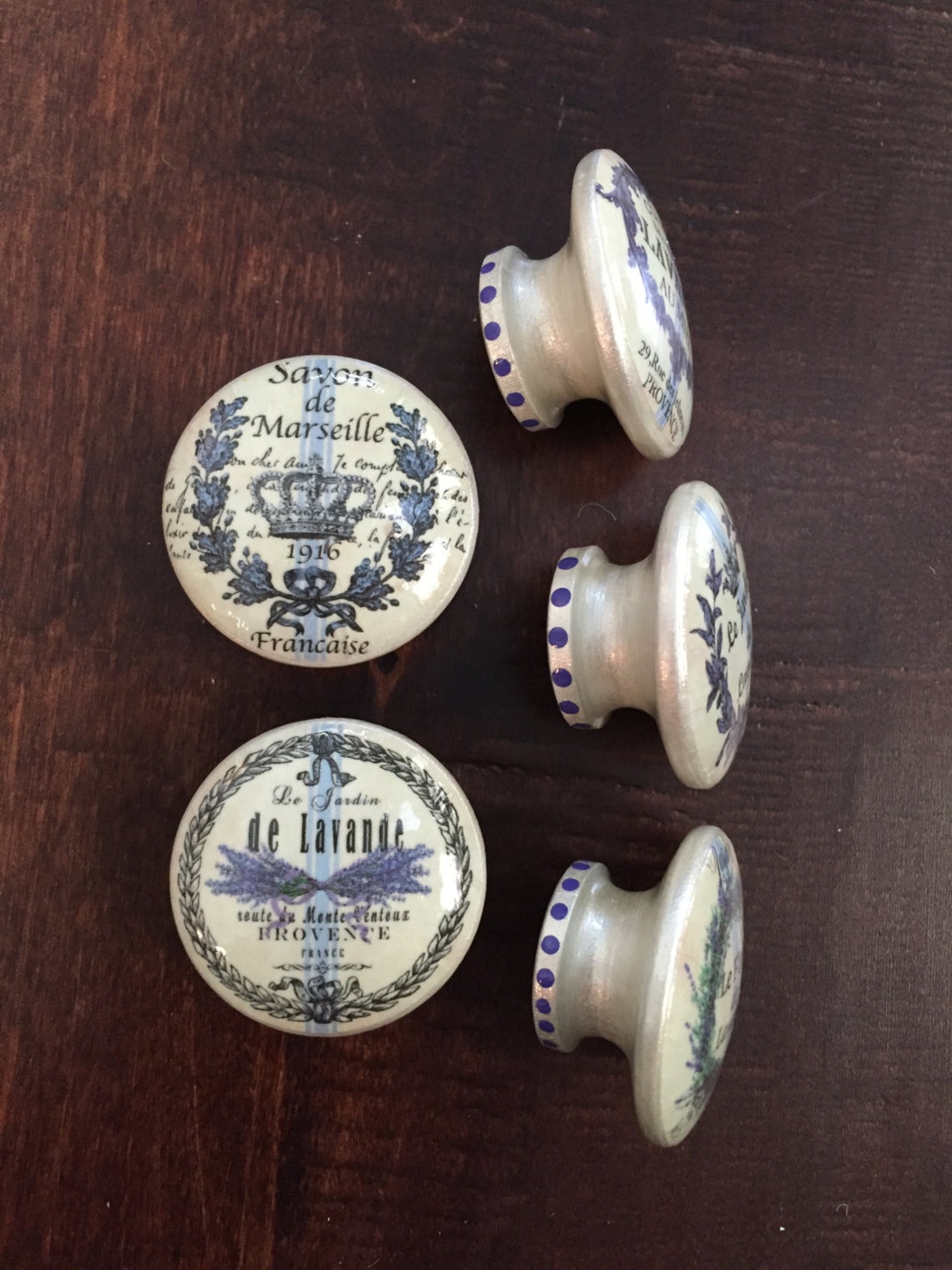SET OF SIX, 1.5",lavender Knobs,cabinet Knobs,drawer Pulls,vintage ...