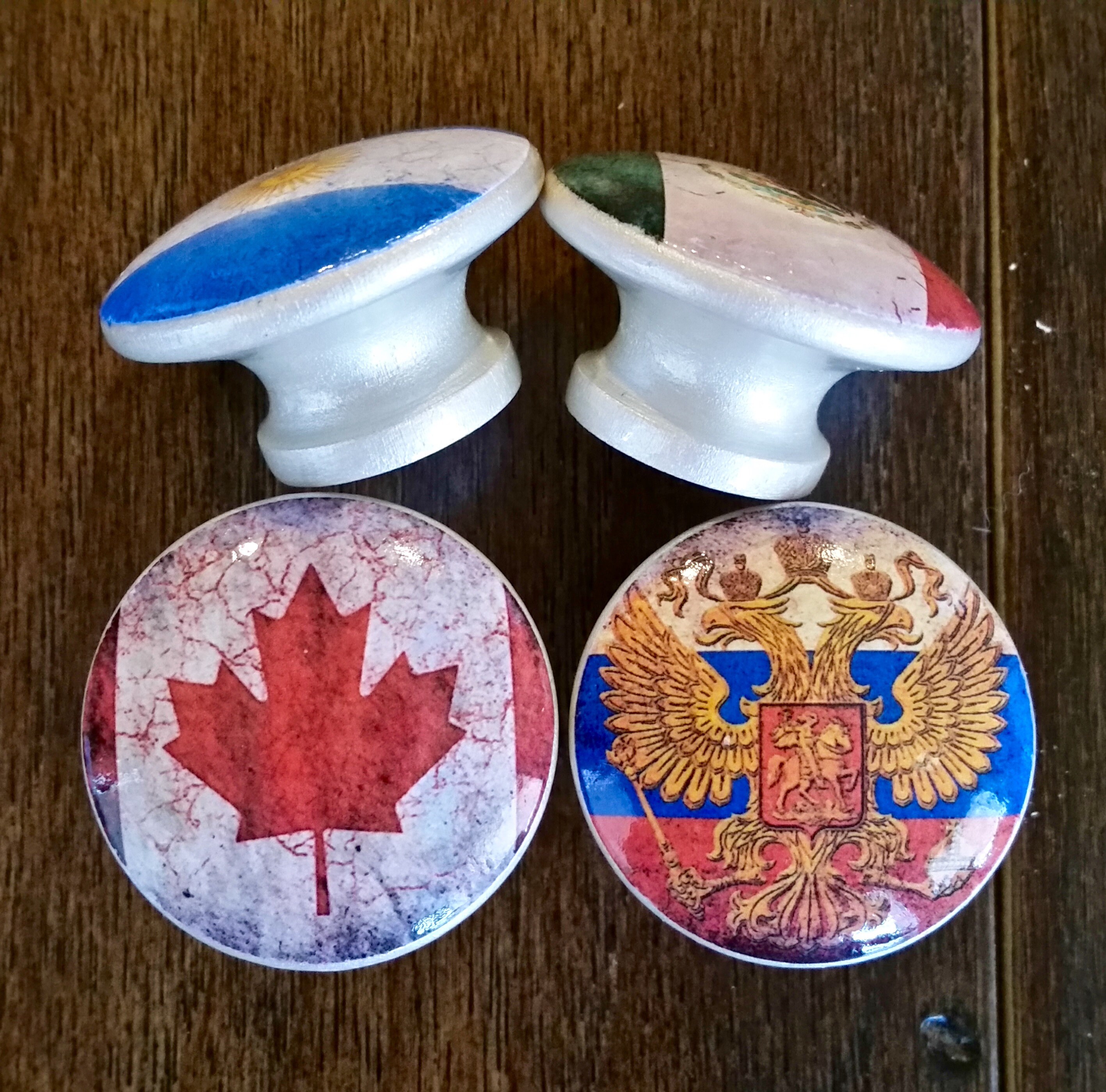 SET OF SIX, 1.5", Flag Knobs,vintage Flags,cabinet Knobs,drawer Pulls ...