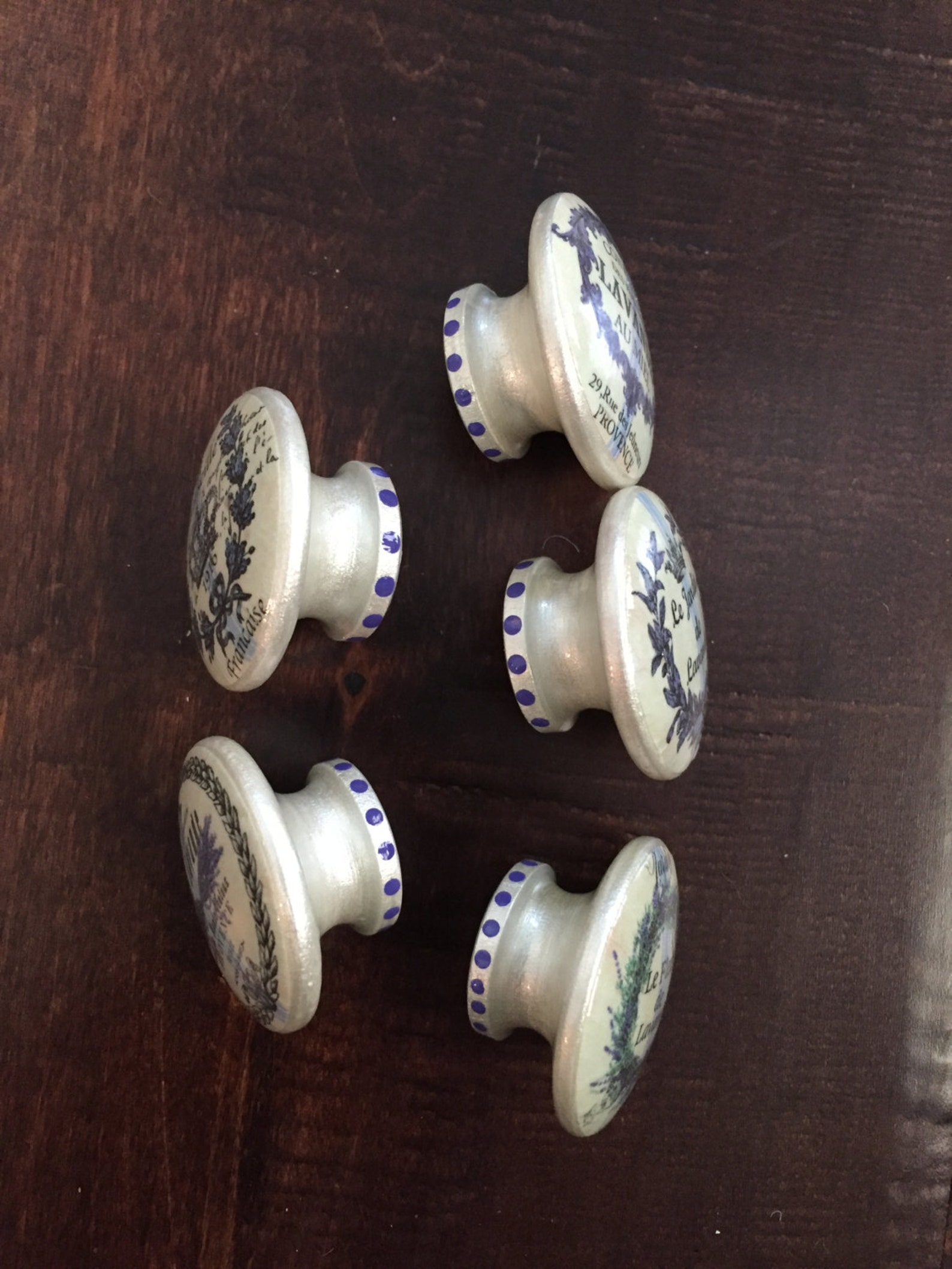 SET OF SIX, 1.5",lavender Knobs,cabinet Knobs,drawer Pulls,vintage ...