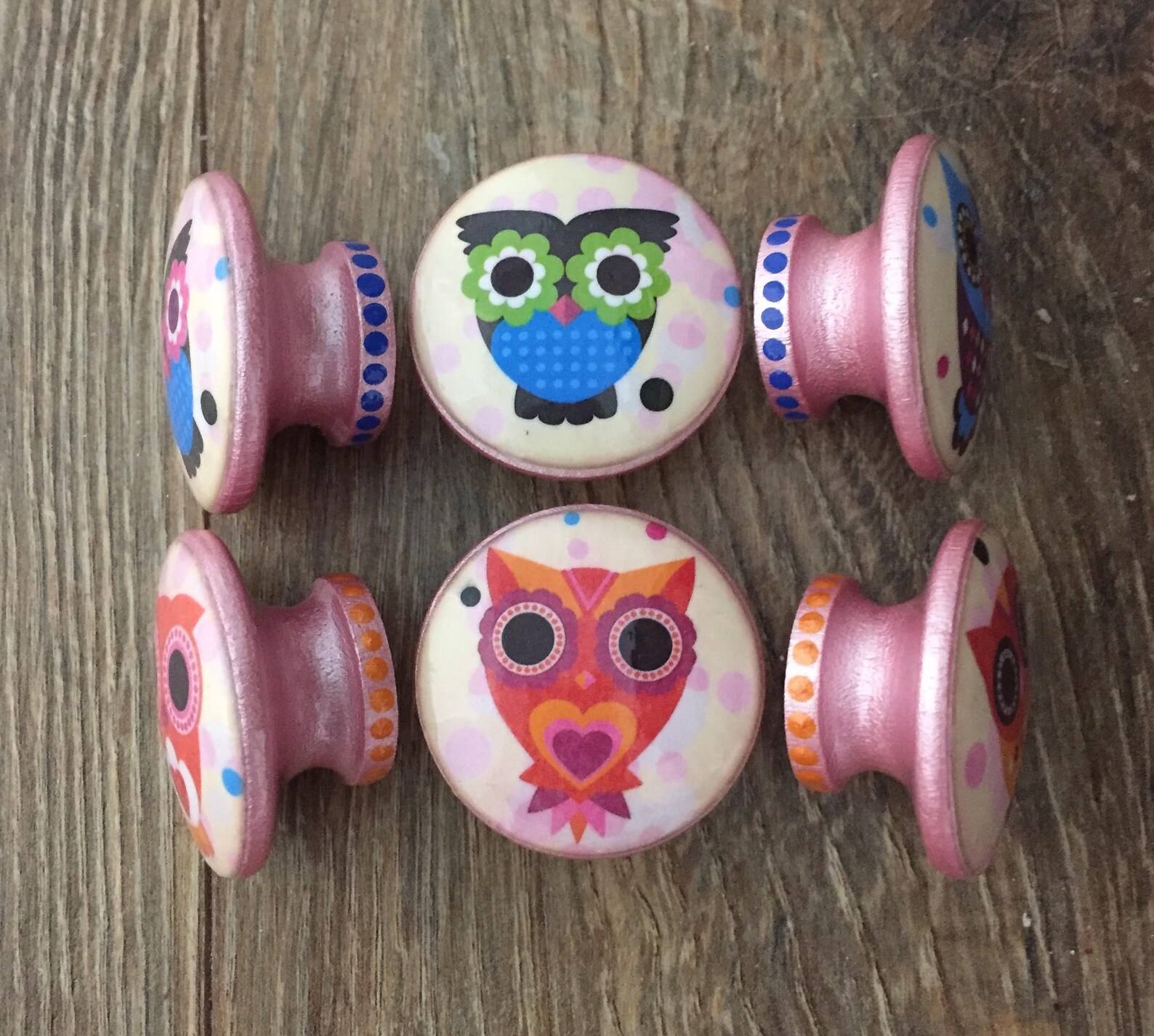 SET OF SIX, 1.5",owls,cabinet Knobs,drawer Pulls,baby Nursery Knobs ...