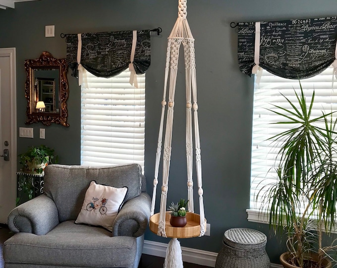 Macrame Hanging Table,macrame Shelf,hanging Table,floating Shelf ...