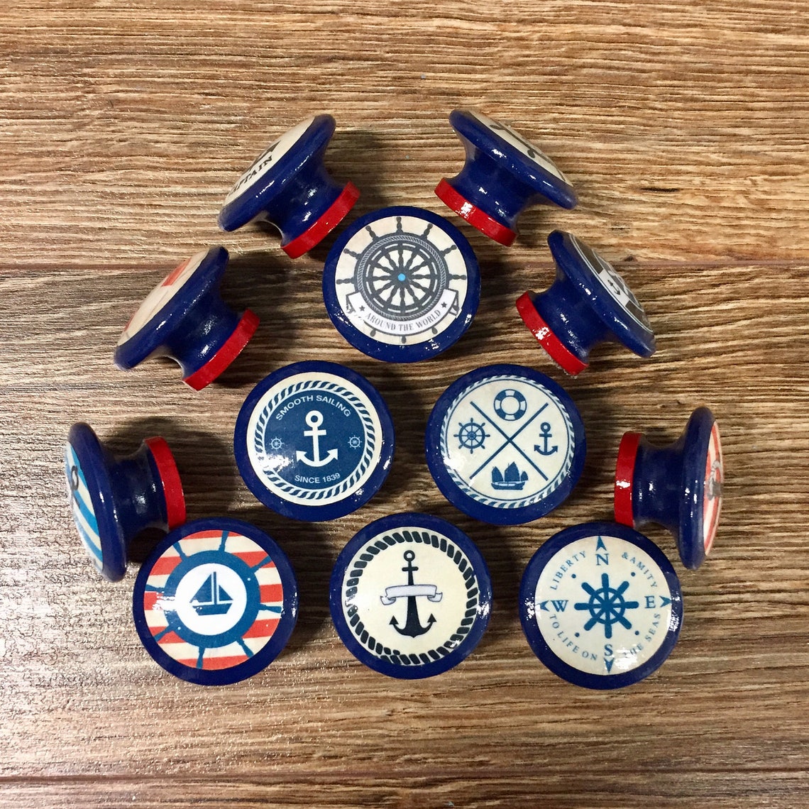SET OF SIX Nautical Knobs 1.5 Inchcabinet Knobsdrawer | Etsy